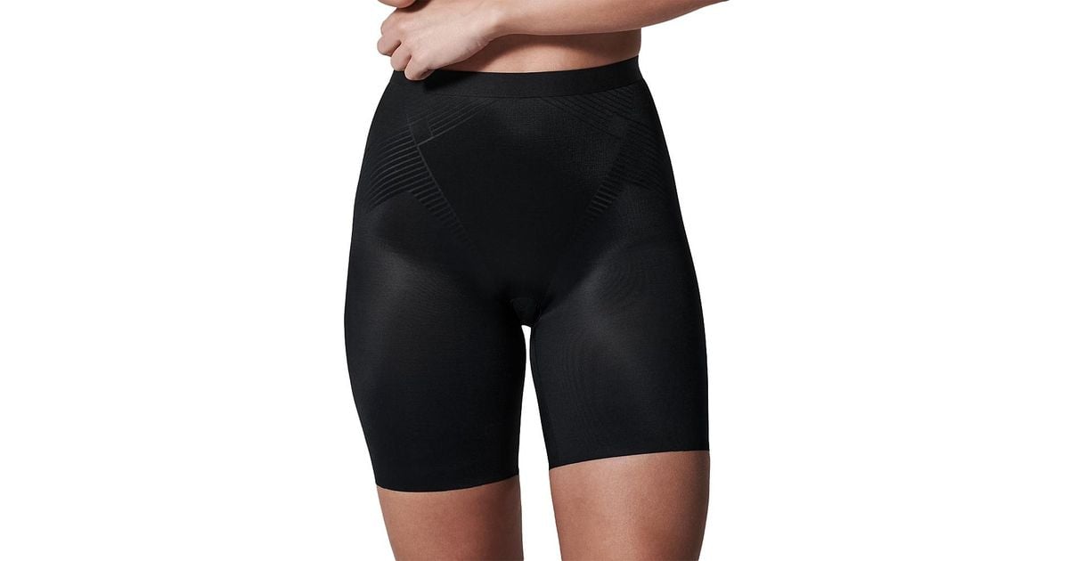Spanx Thinstincts 2.0 Mid Thigh Shorts in Black | Lyst UK