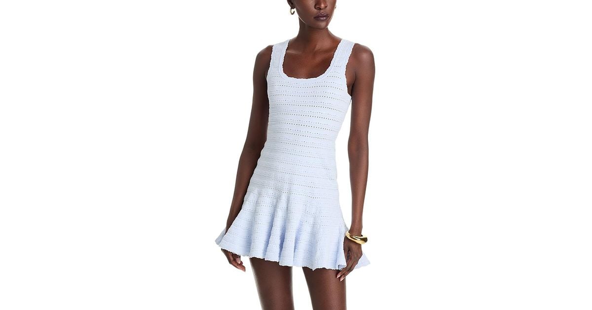 LoveShackFancy Maryanne Open Knit Mini Dress in White | Lyst