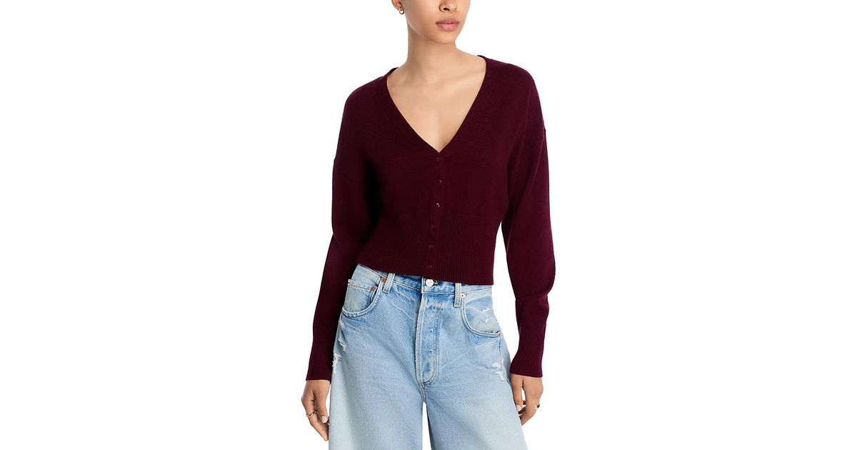 Steve Madden Lauryn Snap Front Cardigan in Red | Lyst UK