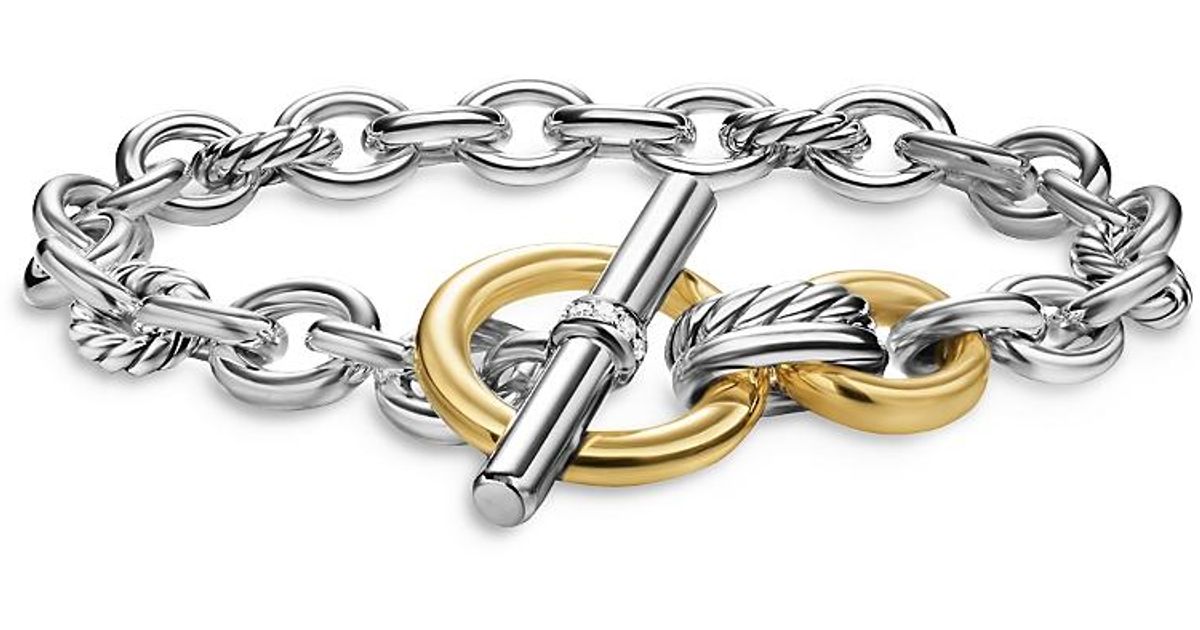 David Yurman Dy Mercer Toggle Chain Bracelet in White | Lyst