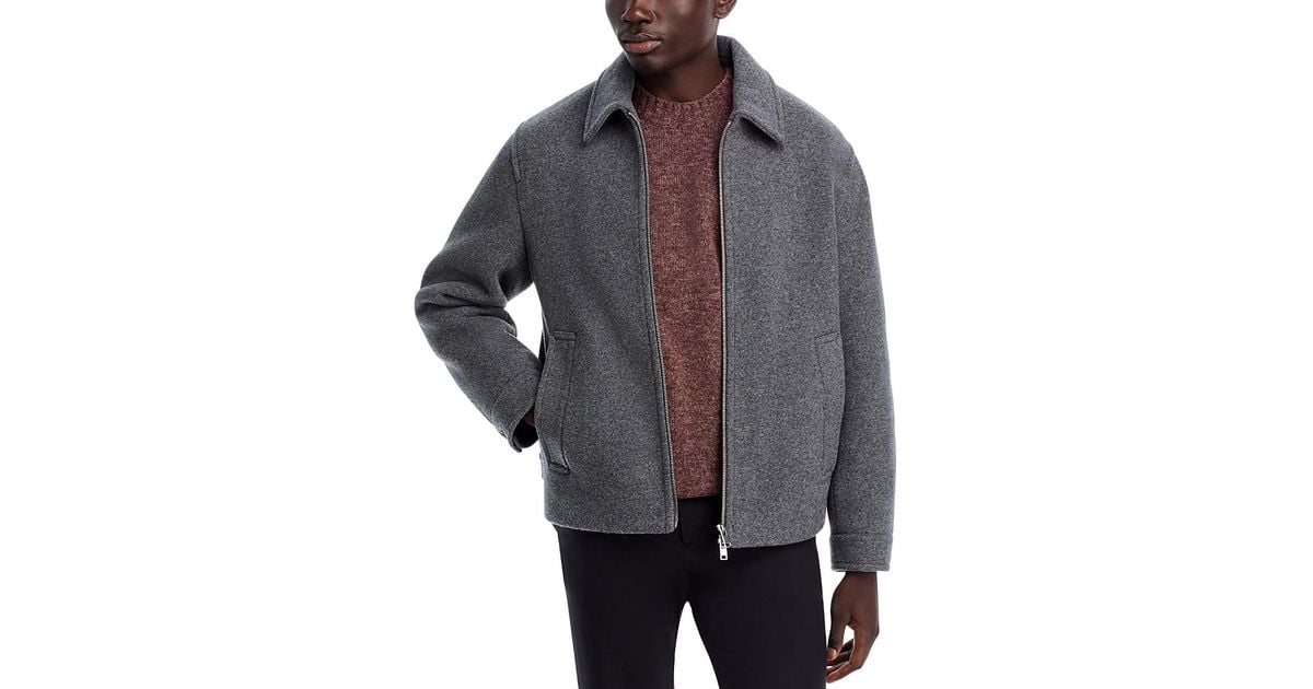 Theory Milo Wool Blend Jacket in Grey for Men | Lyst UK