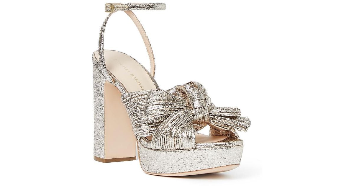 Loeffler Randall Strappy Bow Platform Sandals in Natural | Lyst UK