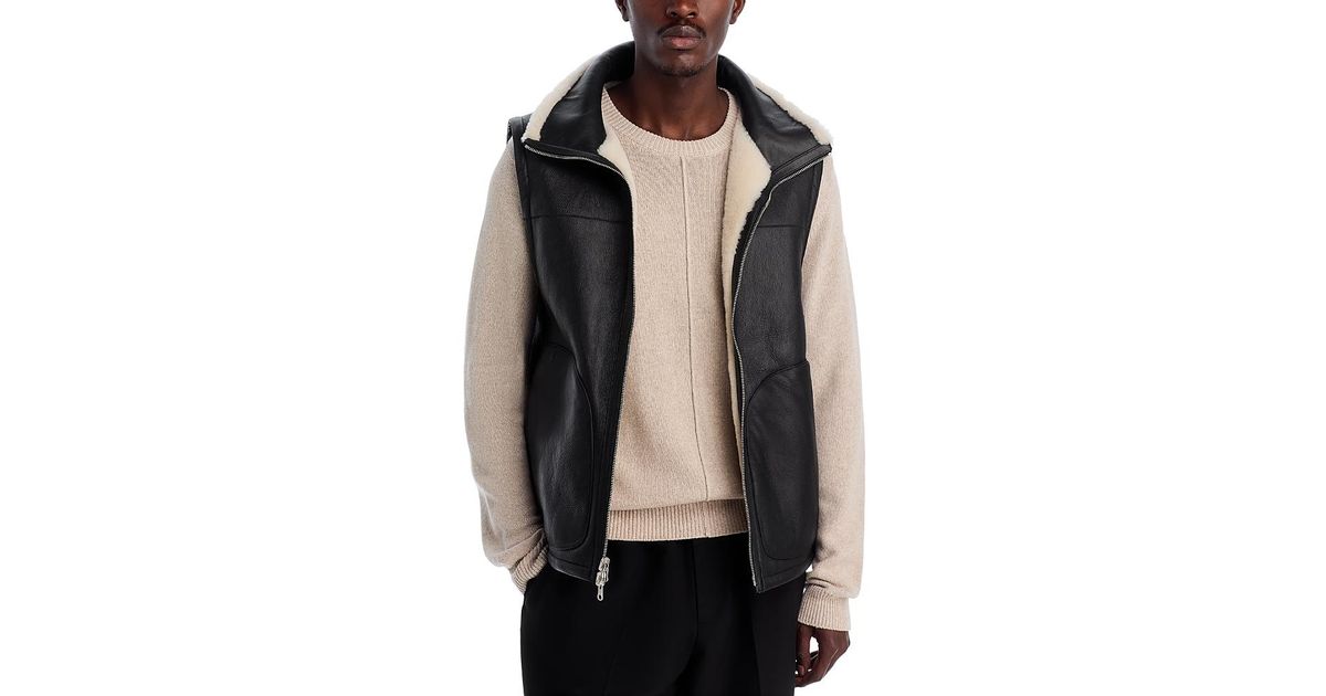 Helmut Lang Relaxed Fit Shearling Vest in Black for Men | Lyst