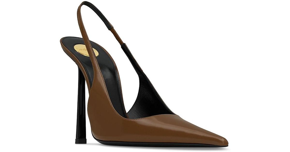 Saint Laurent Vendome Flared Stiletto High Heel Slingback Pumps in ...