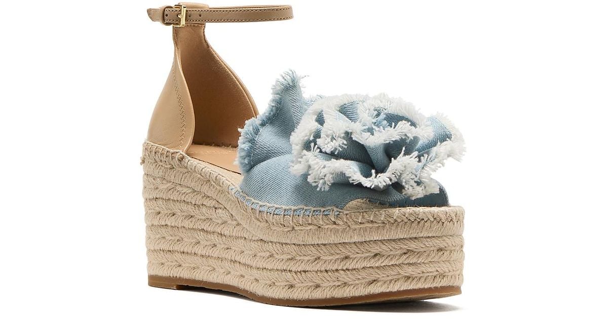 Kate Spade Flourish Espadrille Wedge Sandals in Blue | Lyst