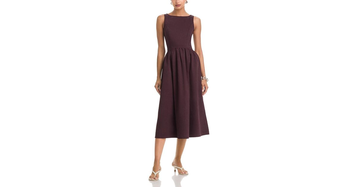 Wayf Amelia Midi Dress in Purple | Lyst