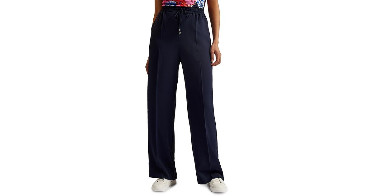 Ted Baker Wide Leg Jogger Pants in Blue | Lyst