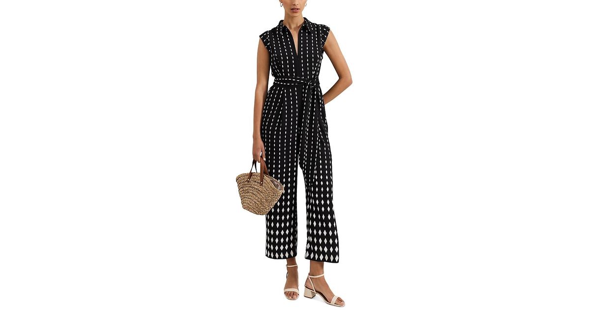 Phase Eight Delina Geo Jumpsuit in Black | Lyst