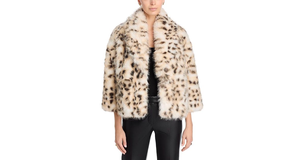 Love Token Faux Fur Jacket in Natural | Lyst UK