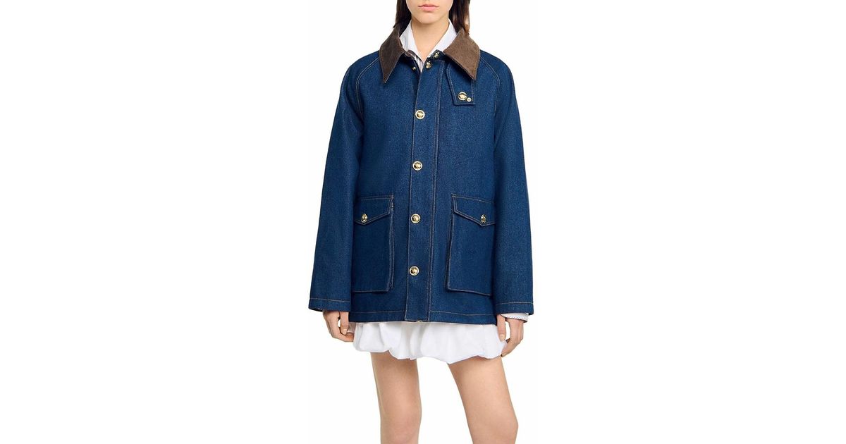 Sandro Denim Chore Jacket in Blue | Lyst