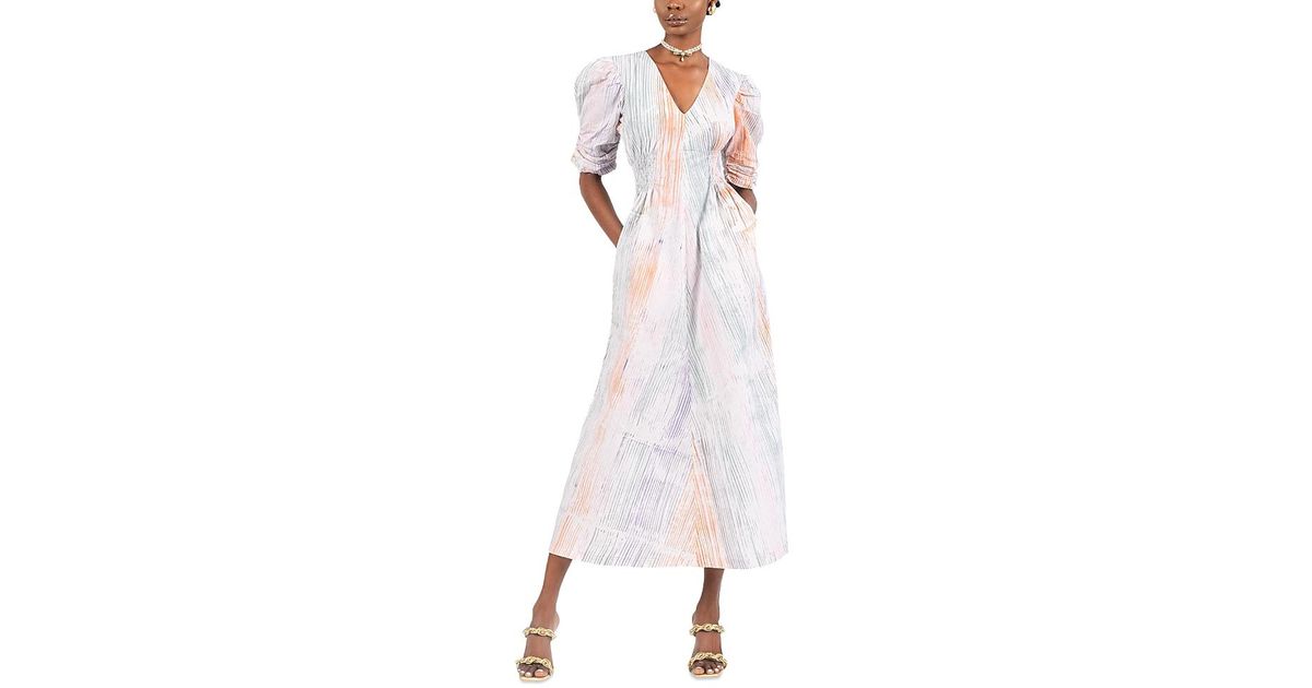 Busayo Adu Midi Dress in White | Lyst