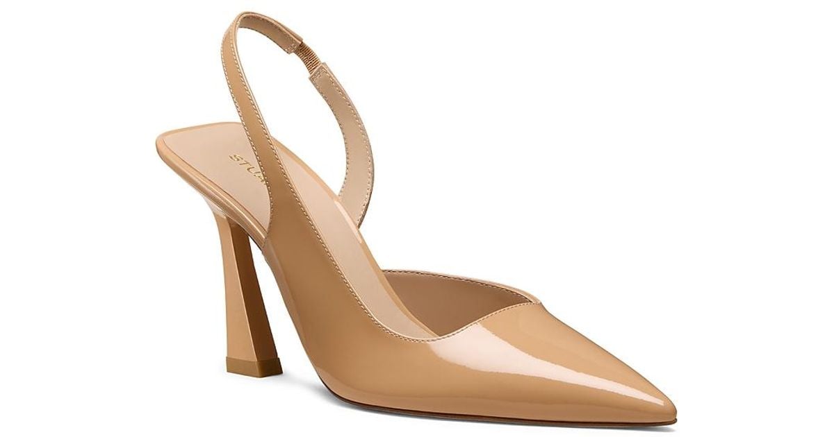 Stuart Weitzman Vinnie D'Orsay Patent Leather Slingback Pumps in ...
