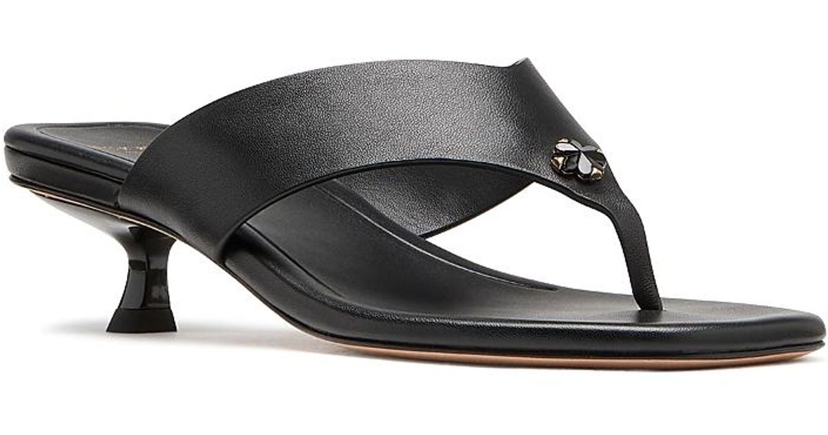 Kate Spade Spade Flower Kitten Heel Sandals in White | Lyst