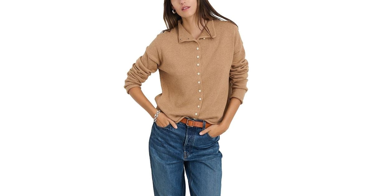 Alex Mill Taylor Rollneck Cardigan in Blue | Lyst