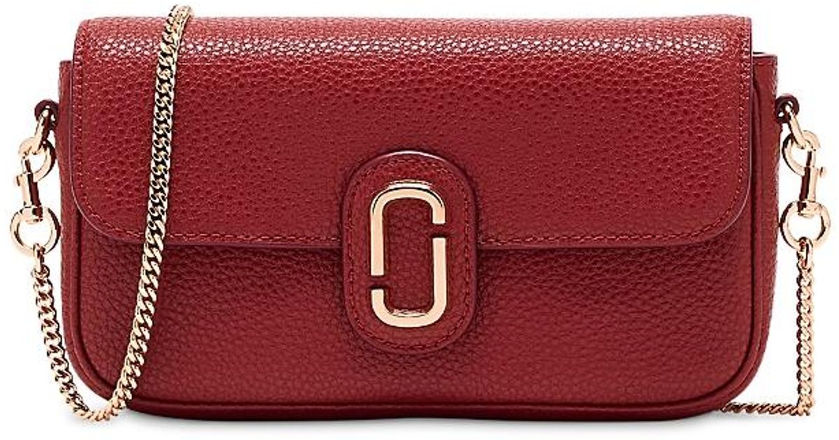 Marc Jacobs Pebble J Marc Leather Mini Bag in Red | Lyst
