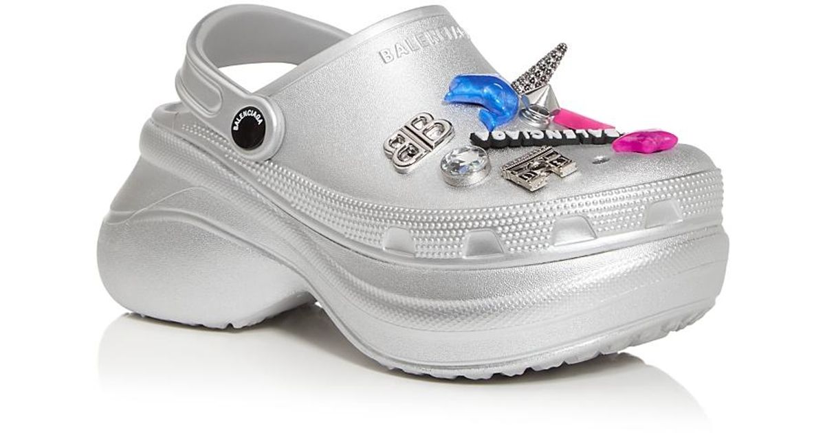 Balenciaga X Crocs Platform Clogs in Metallic | Lyst