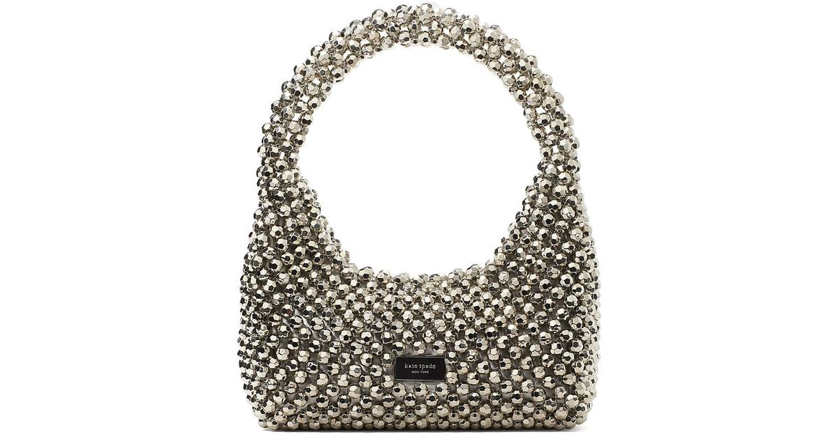 Kate Spade Twirl Beaded Top Handle Bag in Gray | Lyst