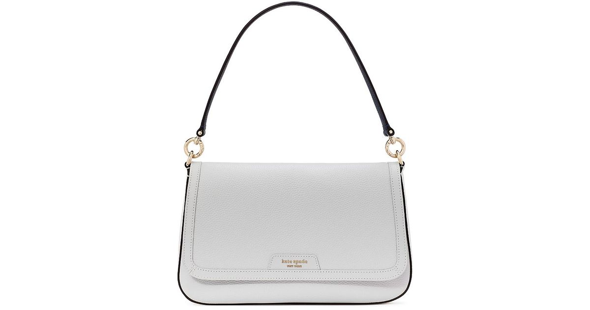 Kate Spade Hudson Color Blocked Pebbled Leather Flap Shoulder Bag in ...