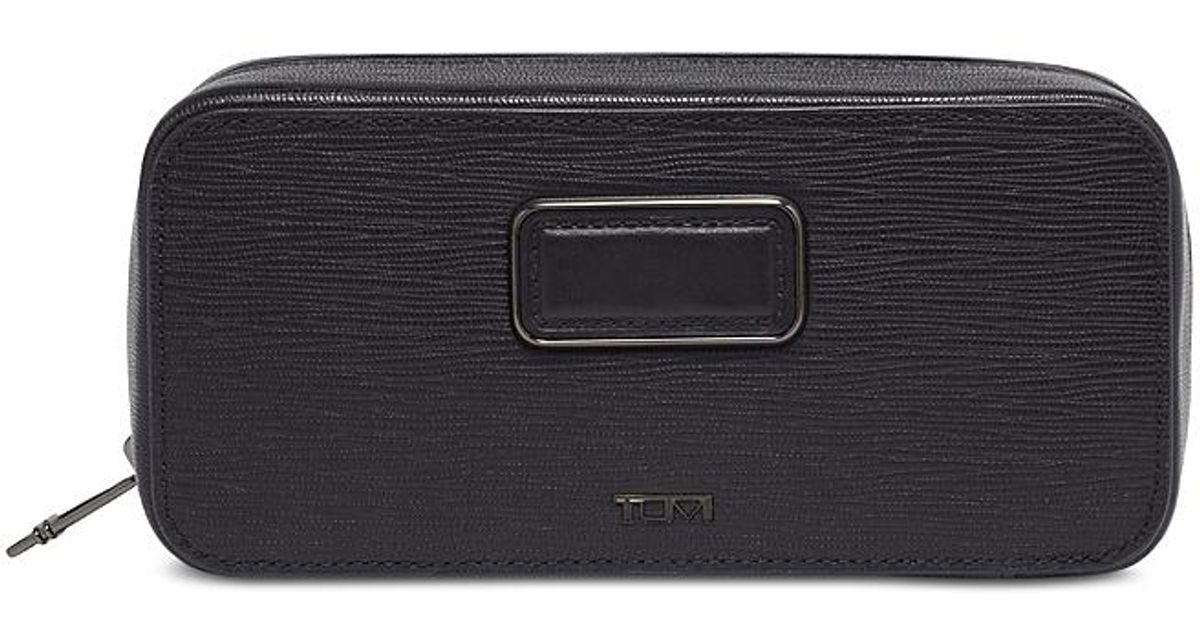 Tumi Nassau Slg Leather Embossed Travel Watch Case in Black for Men | Lyst