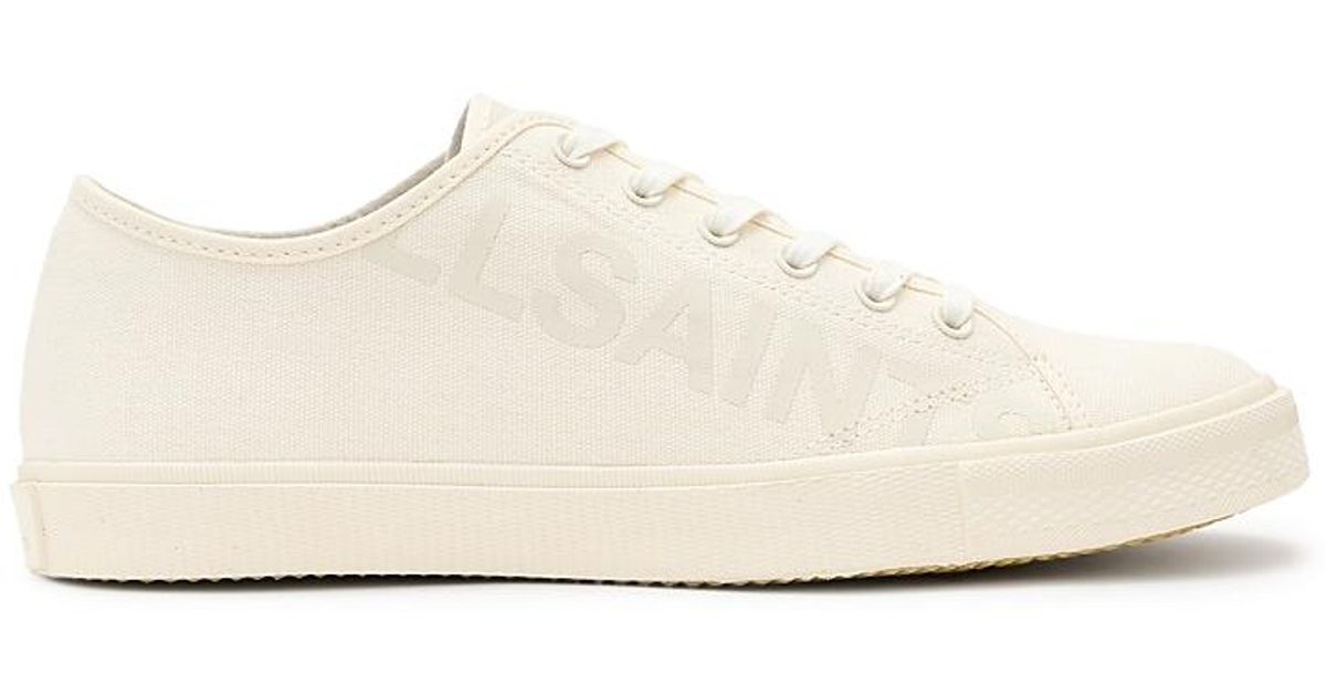 AllSaints Biggy Canvas Low Top Sneakers in White for Men | Lyst