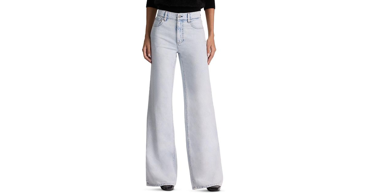 Alice + Olivia Chic High Rise Wide Leg Jeans in Blue | Lyst UK