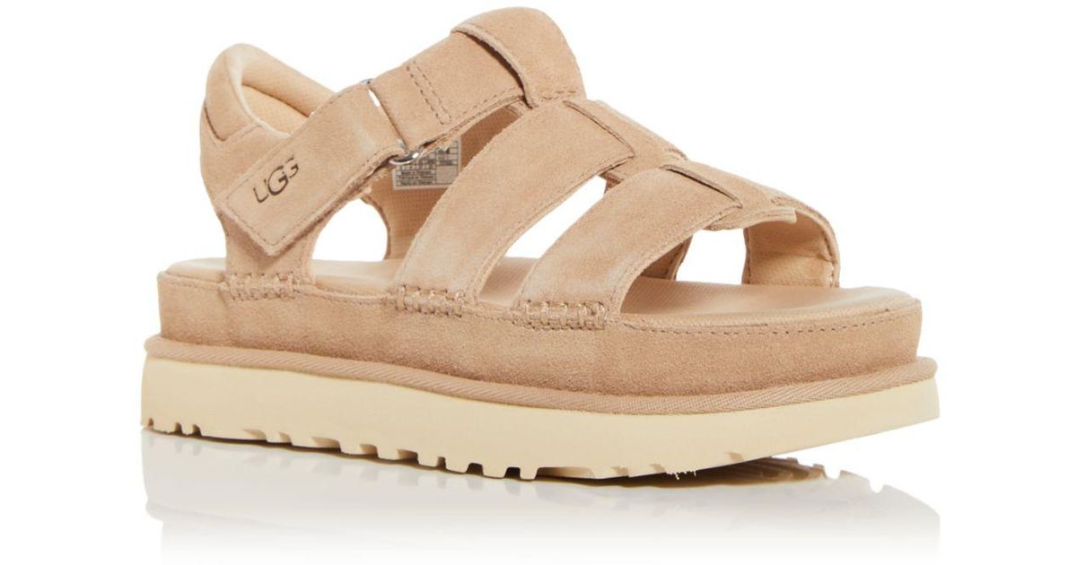 UGG Goldenstar Platform Sandals in Natural | Lyst