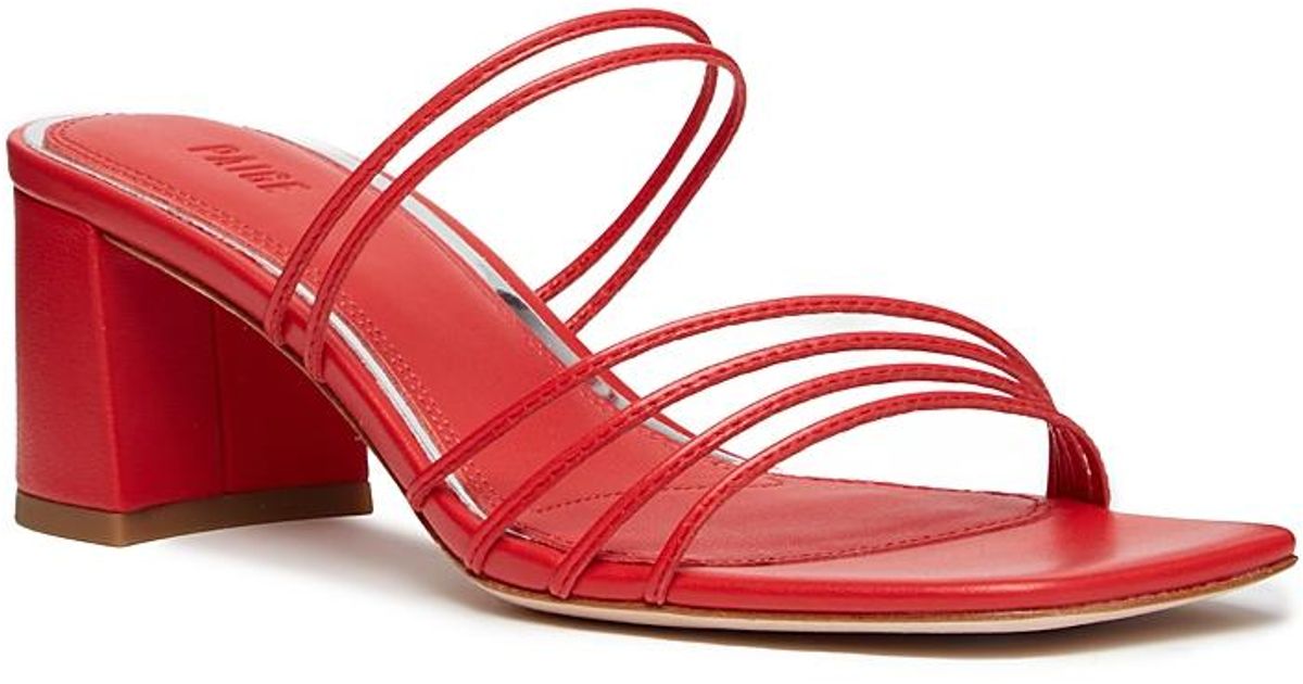 PAIGE Esme Strappy High Heel Sandals in Red | Lyst