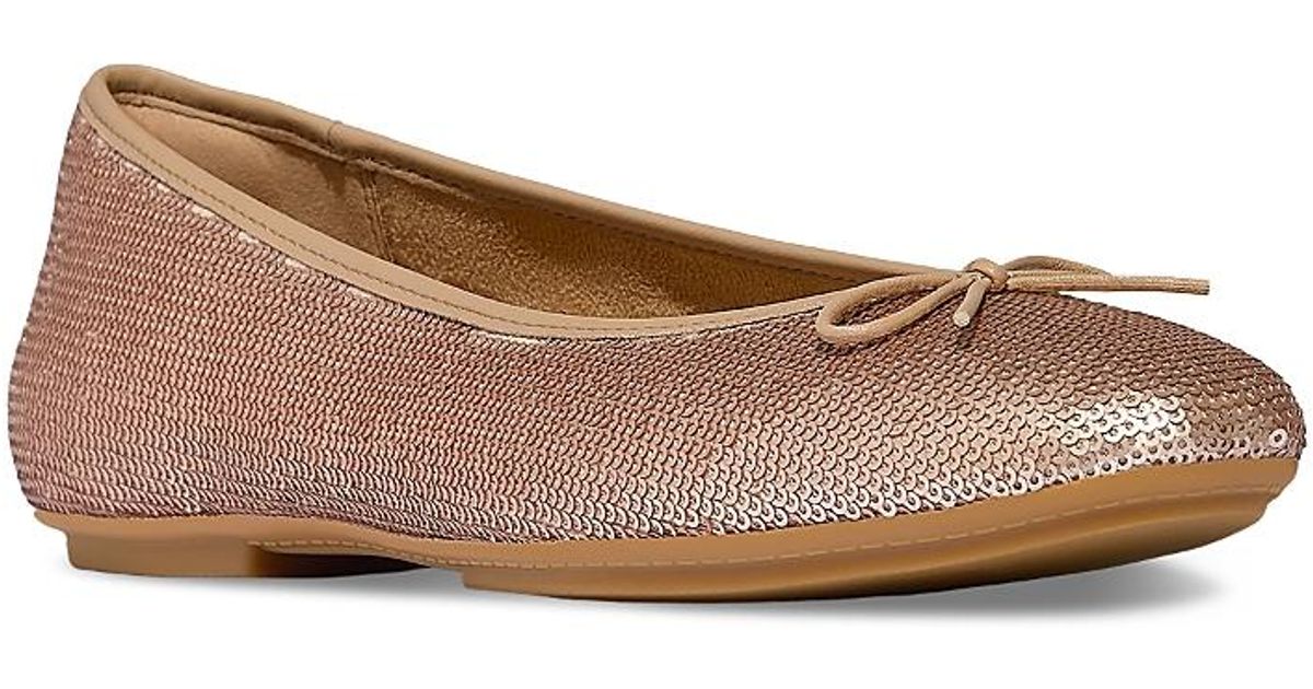 Fitflop Delicato Bow Sequin Ballet Flats in Brown | Lyst