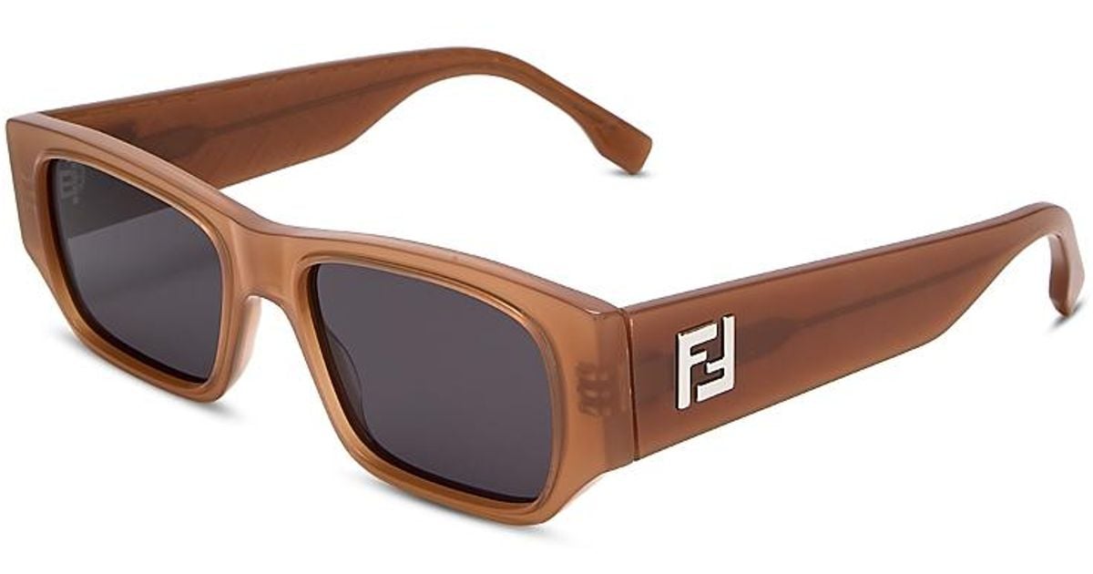 Fendi Ff Square Sunglasses, 54Mm in Brown | Lyst UK