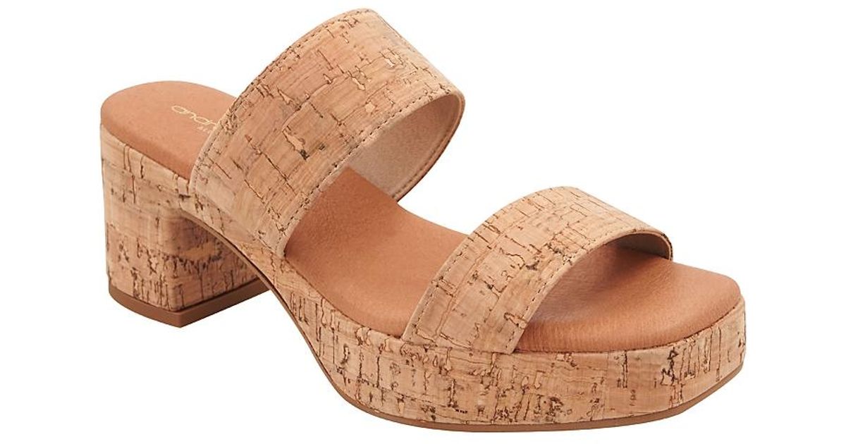 Andre Assous Cairo Slip On High Heel Sandals in Brown | Lyst UK