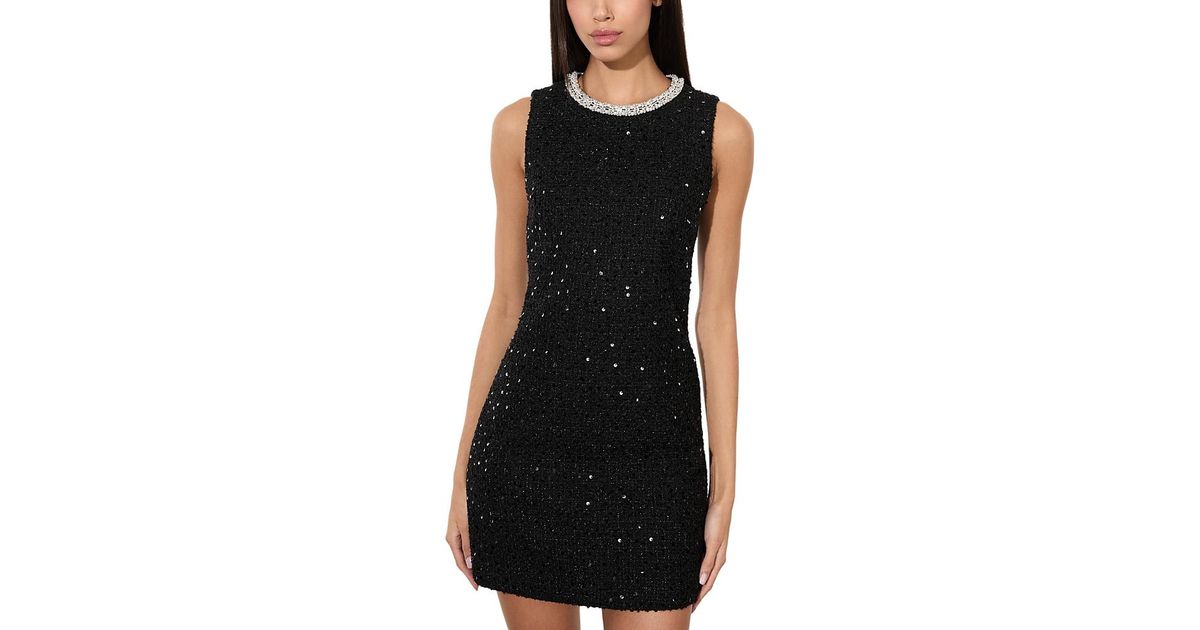 Alice + Olivia Alice And Oliva Coley Embellished Tweed Dress in Black ...
