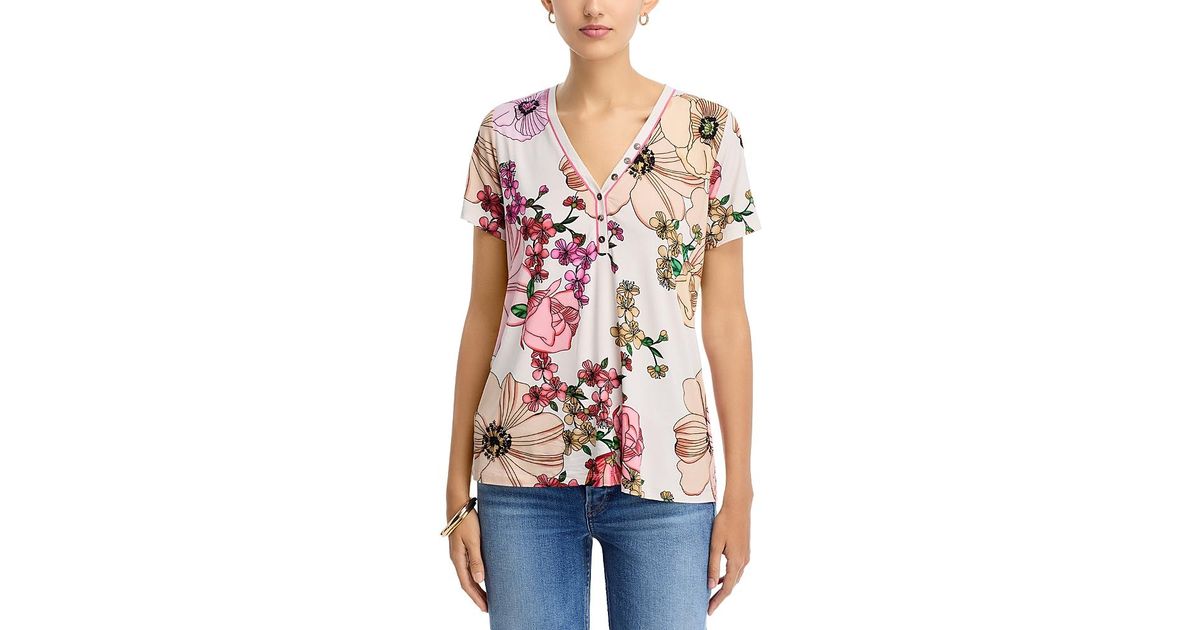 Johnny Was The Janie Favorite Floral Tee in Red | Lyst
