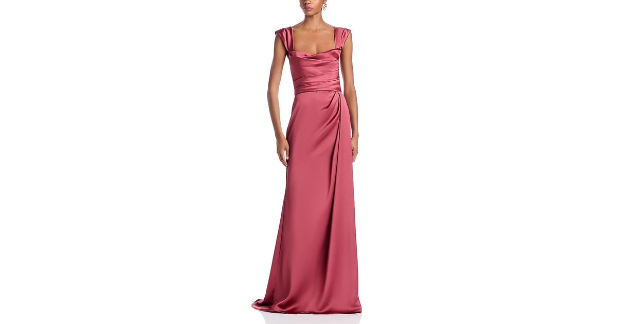 Amsale Corset Gown in Red | Lyst