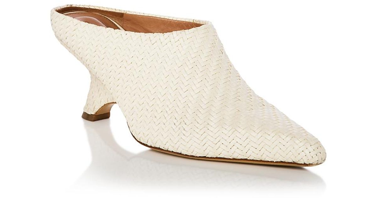Jonathan Simkhai Shadow Woven Mules in White | Lyst UK
