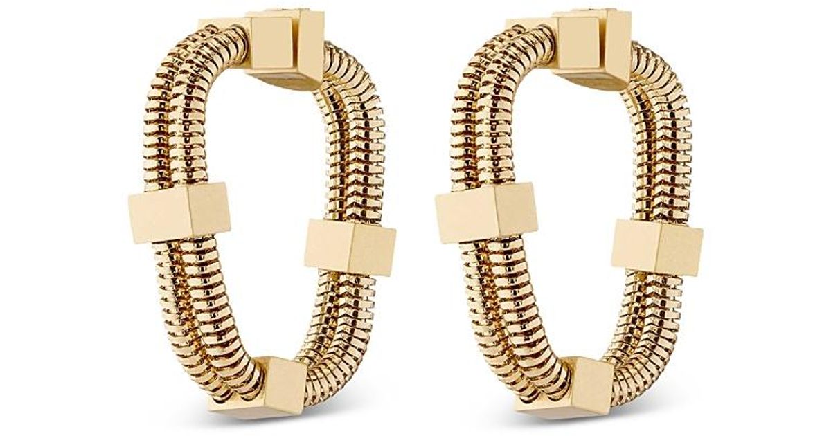 DEMARSON Laina Double Snake Chain Statement Hoop Earrings in Metallic ...