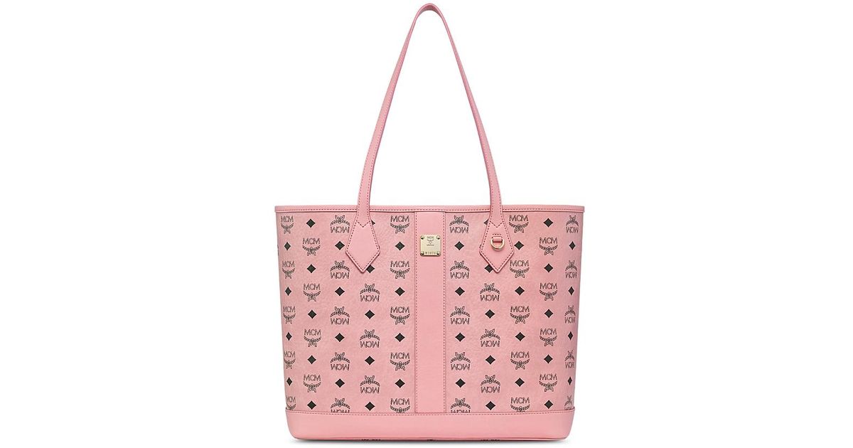 MCM Liz Medium Visetos Shopper Tote in Pink | Lyst