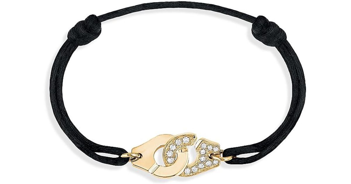 Dinh Van 18K Menottes R12 Diamond Intertwined Handcuff Charm Adjustable ...