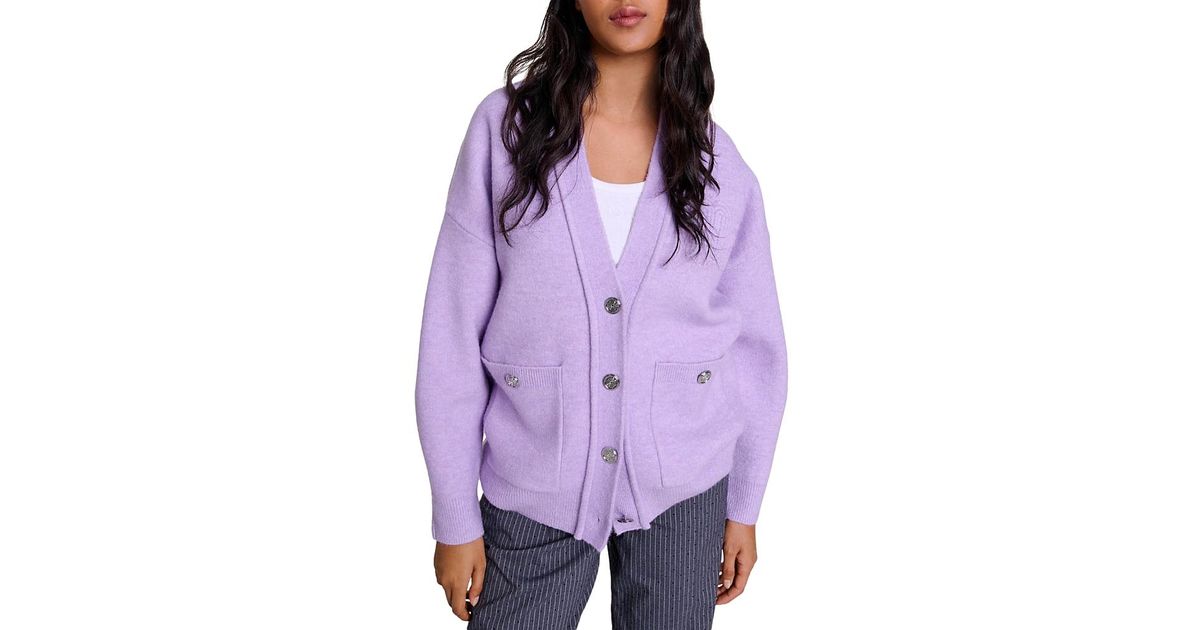 Maje Mycollego Cardigan in Purple | Lyst