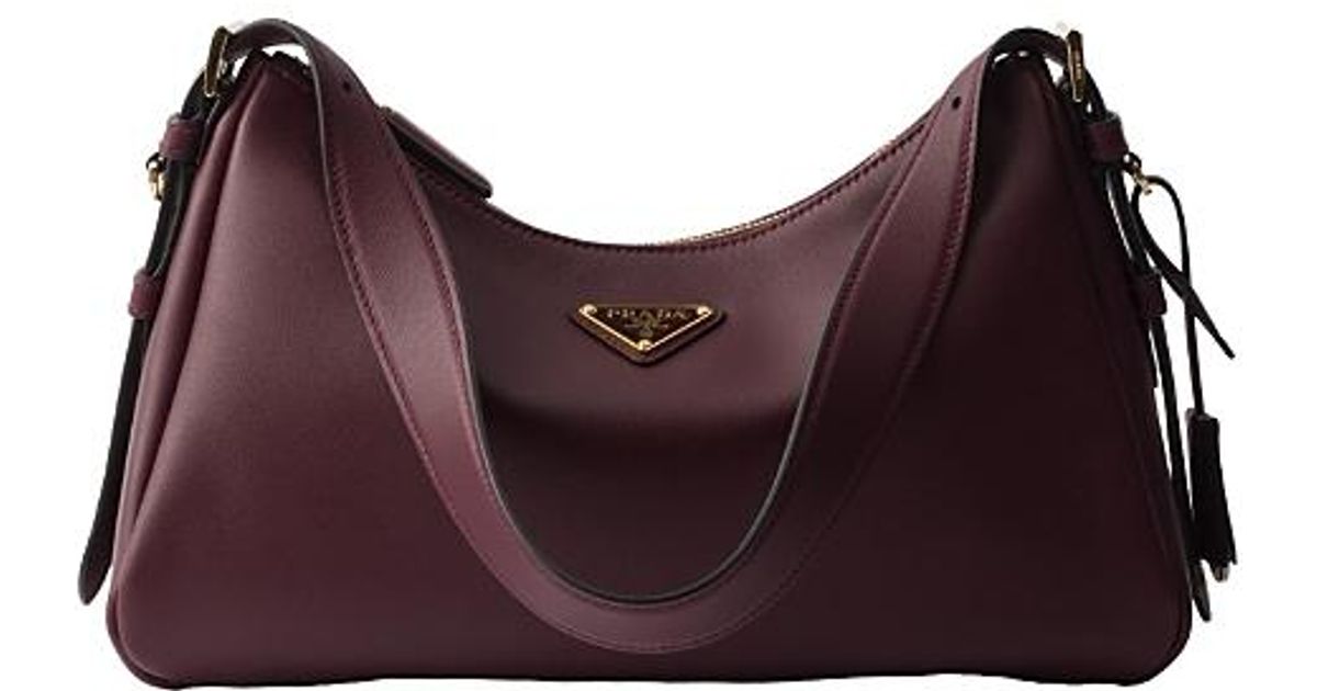 Prada Aimee Medium Leather Shoulder Bag in Purple | Lyst
