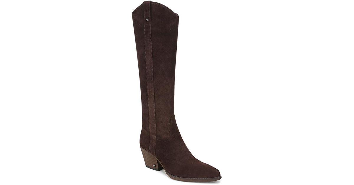Sam Edelman Wyatt Suede Western Boots in Brown | Lyst UK