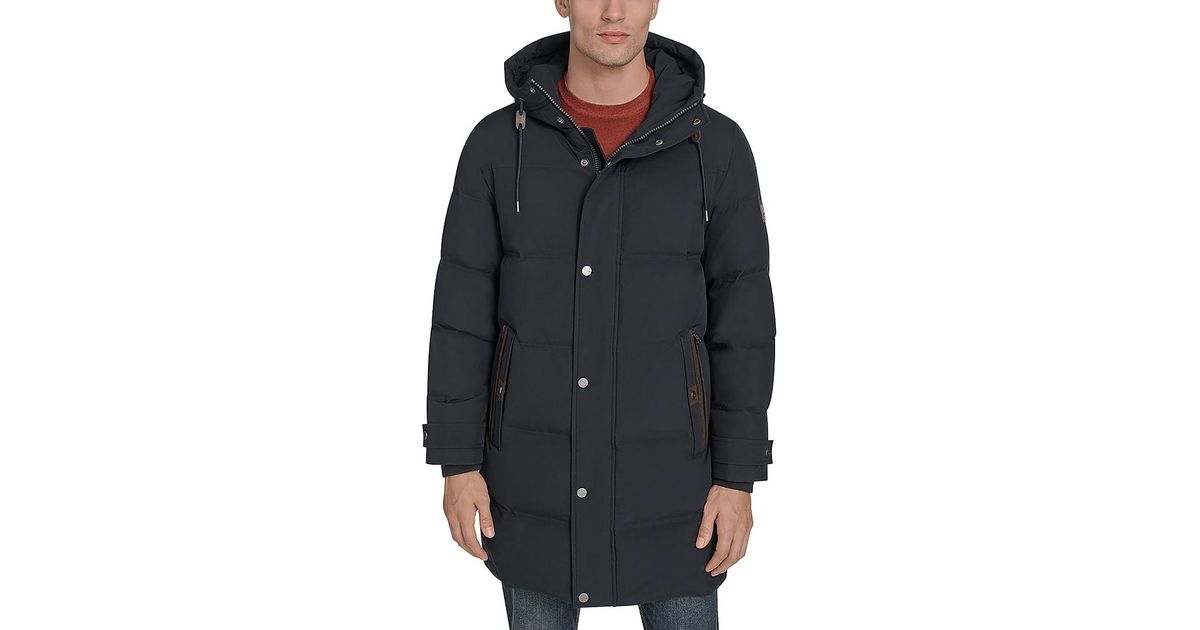 Andrew Marc Rummel Hooded Stadium Coat in Black for Men | Lyst