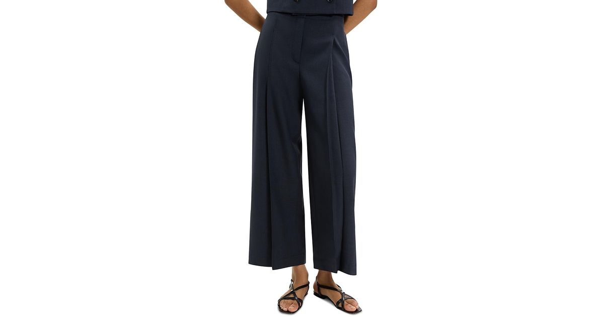 Theory Deep Pleated Pants in Blue | Lyst