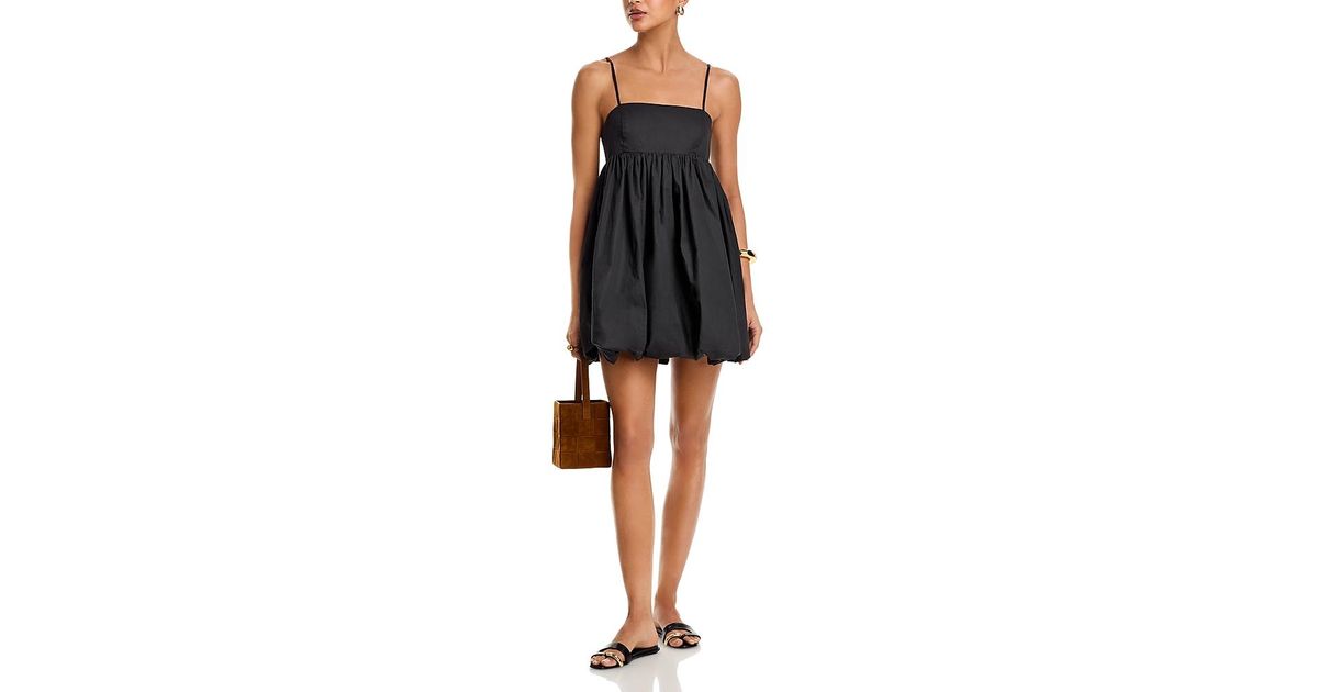 Lucy Paris Sarah Mini Poplin Bubble Dress in Black | Lyst