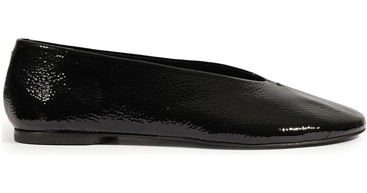 SCHUTZ SHOES Noelle Patent Leather Ballet Flats in Black | Lyst UK