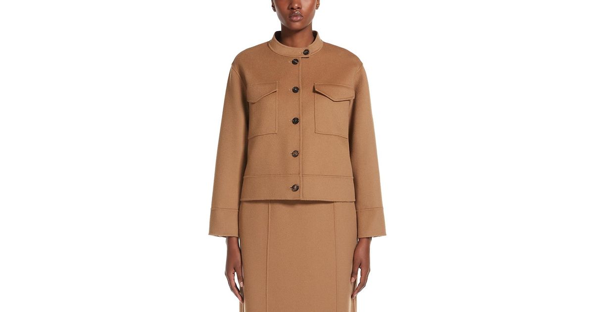 Max Mara Supremo Wool Short Jacket in Brown | Lyst