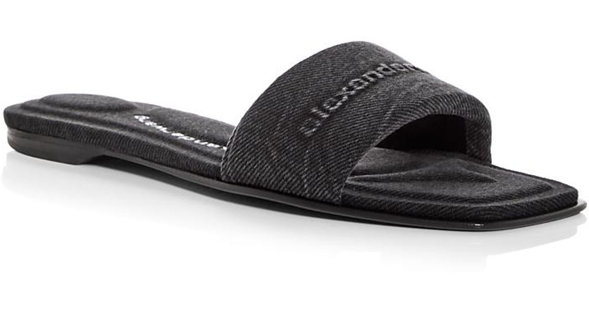 Alexander Wang Vy Slide Sandals in Black | Lyst UK