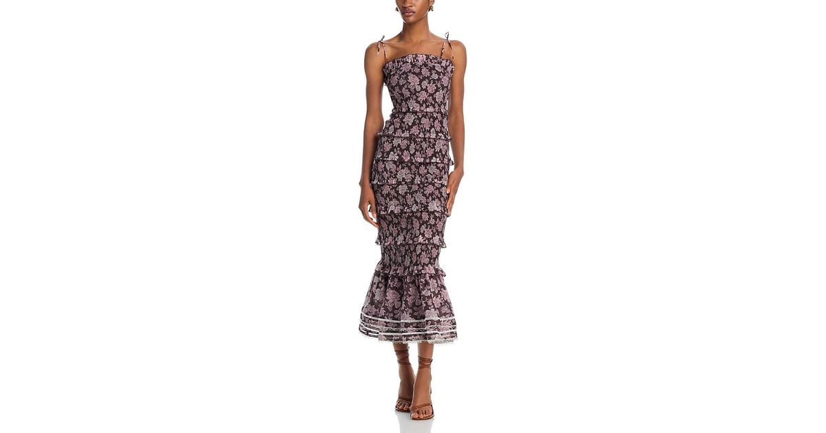 V. Chapman Smocked Geranium Dress in Red | Lyst UK
