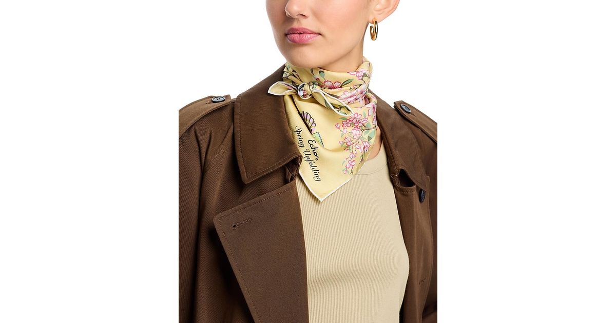 Echo Spring Unfolding Silk Square Scarf in Brown | Lyst