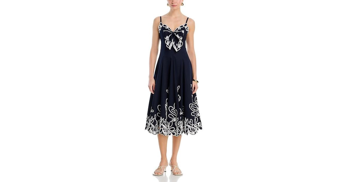 Cinq À Sept Paisley Bloom Embroidered Dress in Blue | Lyst