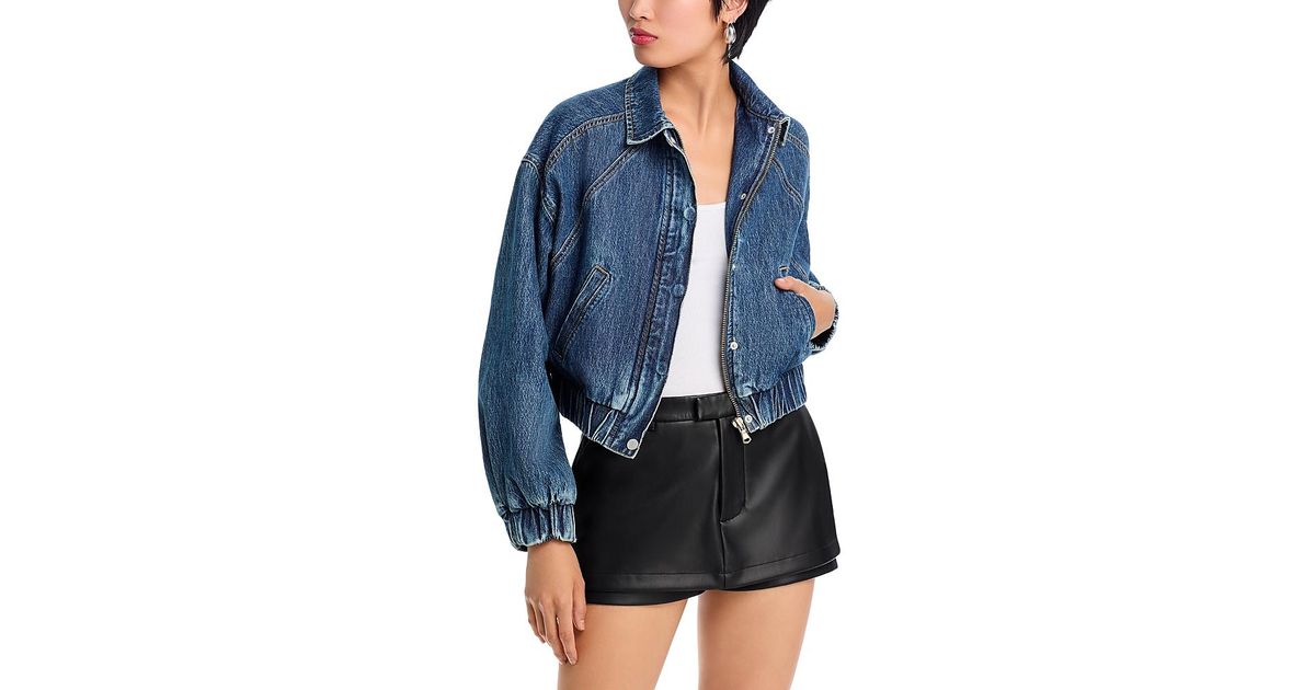 Blank NYC Denim Bomber Jacket in Blue | Lyst UK